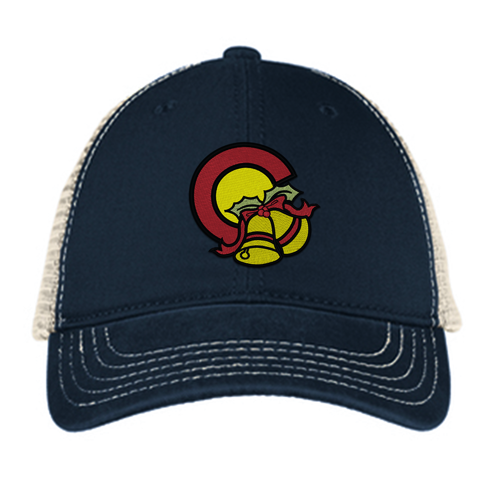 Christmas Hat - X'mas Bell Mesh Snapback - Navy and Stone – Colorado ...