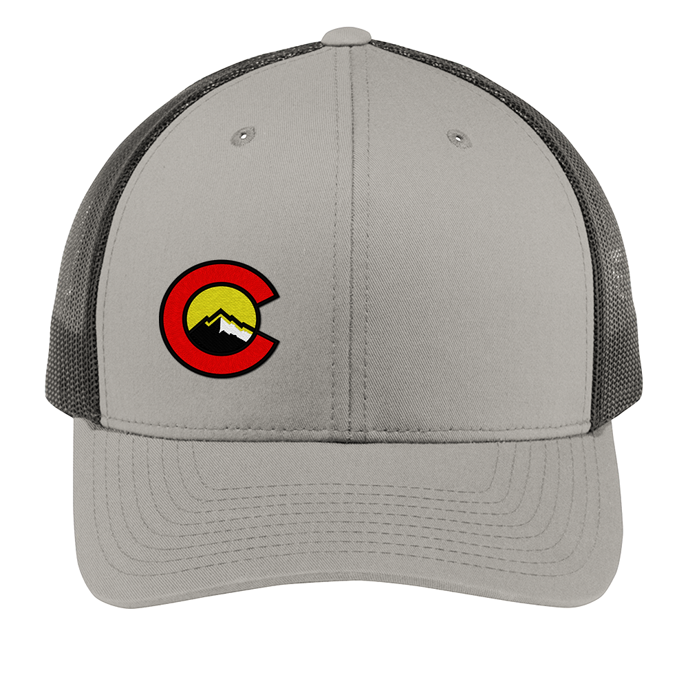 CO logo with mountain - Snap Back Trucker Hat - Graphite and Black ...